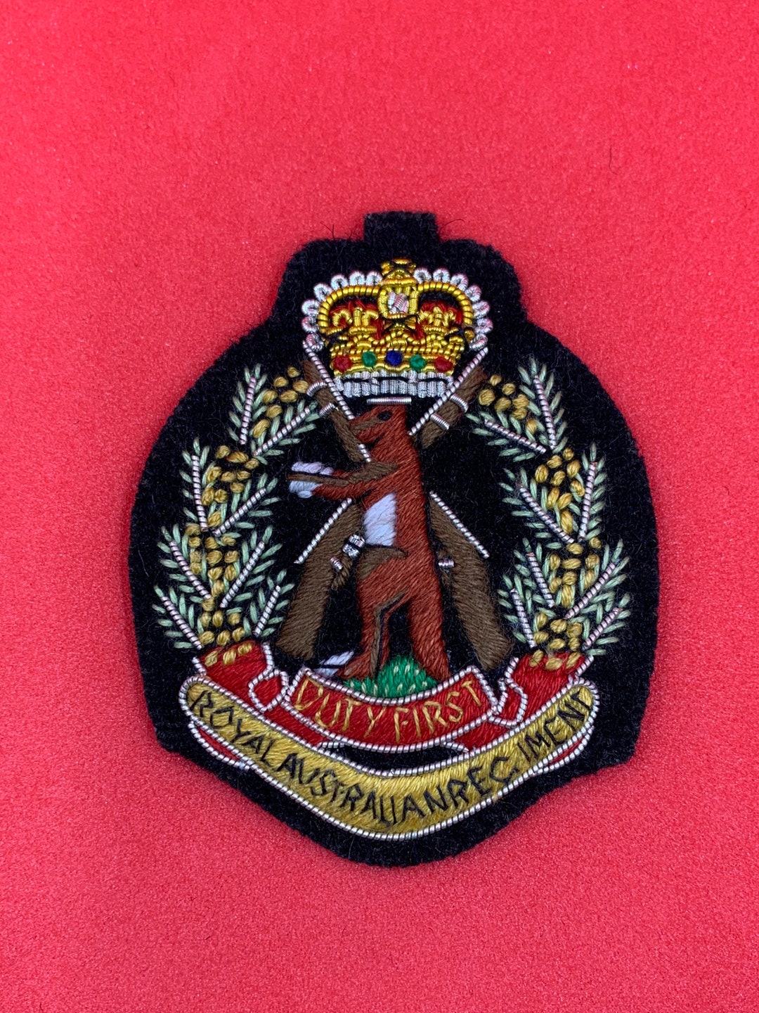 Royal Australian Regiment Beret Badge RAR Embroidered Bullion and Wire ...
