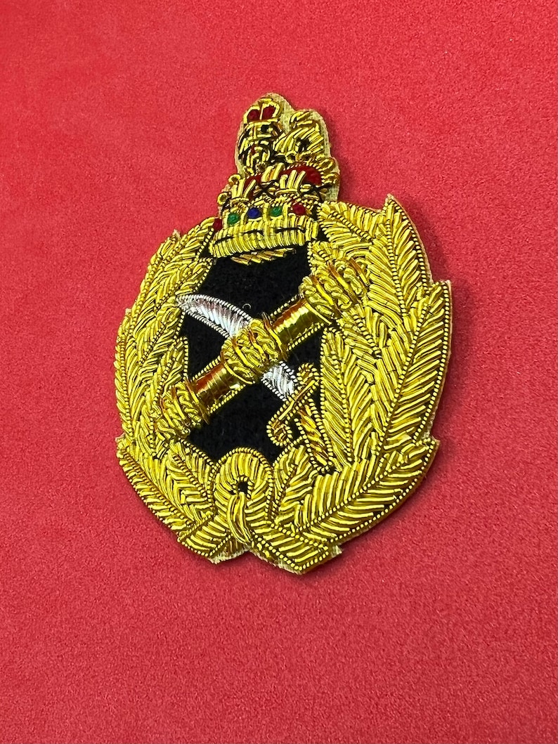 British Army General Officers Cap Badge Hand Embroidered With - Etsy
