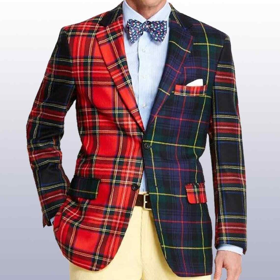 Men's Modern Tartan Jacket Fashion Tartan Coat - Scottish Wedding ...