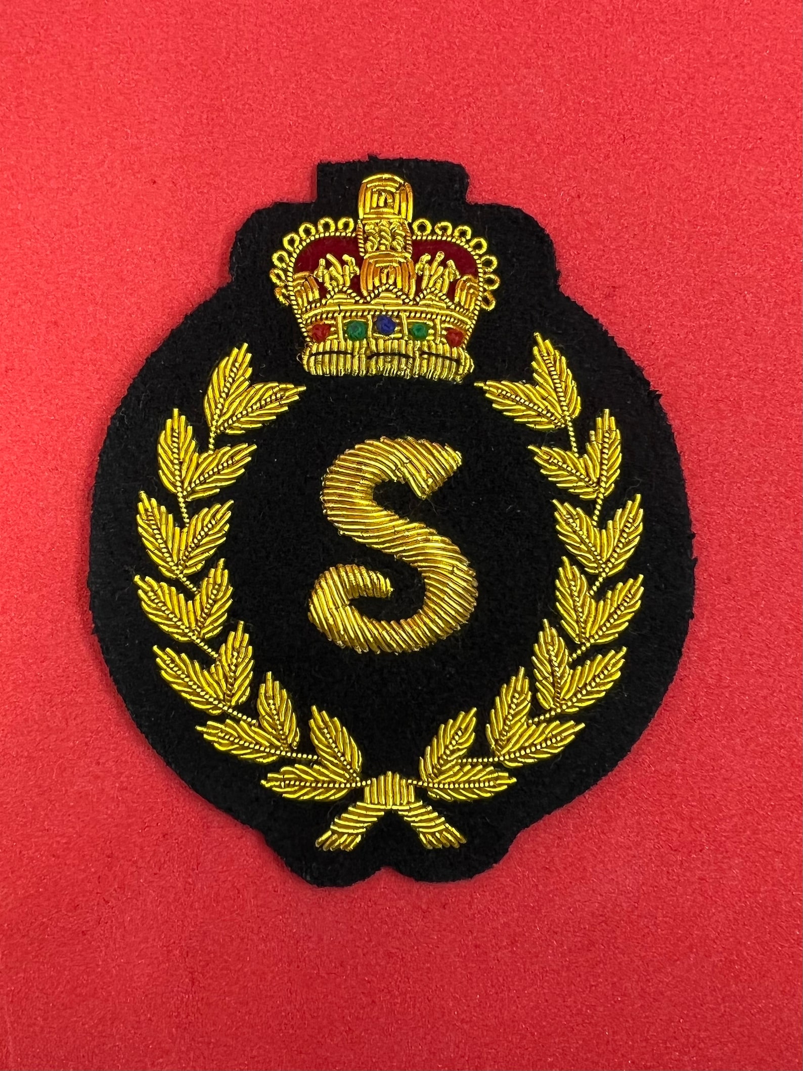 Hand Embroidered Gold Bullion Wire Alphabet Crest Blazer Badge Handmade ...