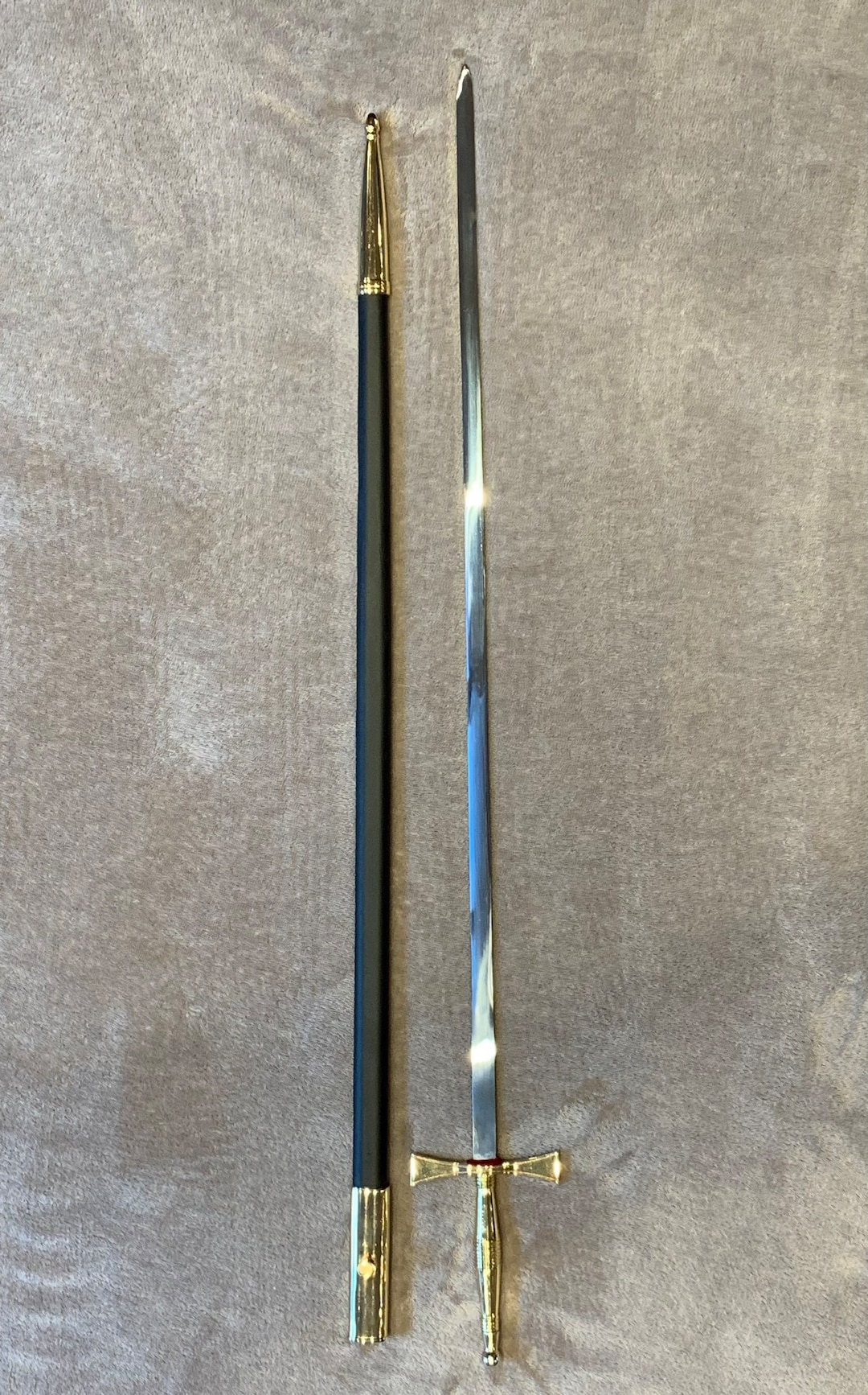 Masonic Ceremonial Blunt Sword Gold Hilt Gold and Black Scabbard ...