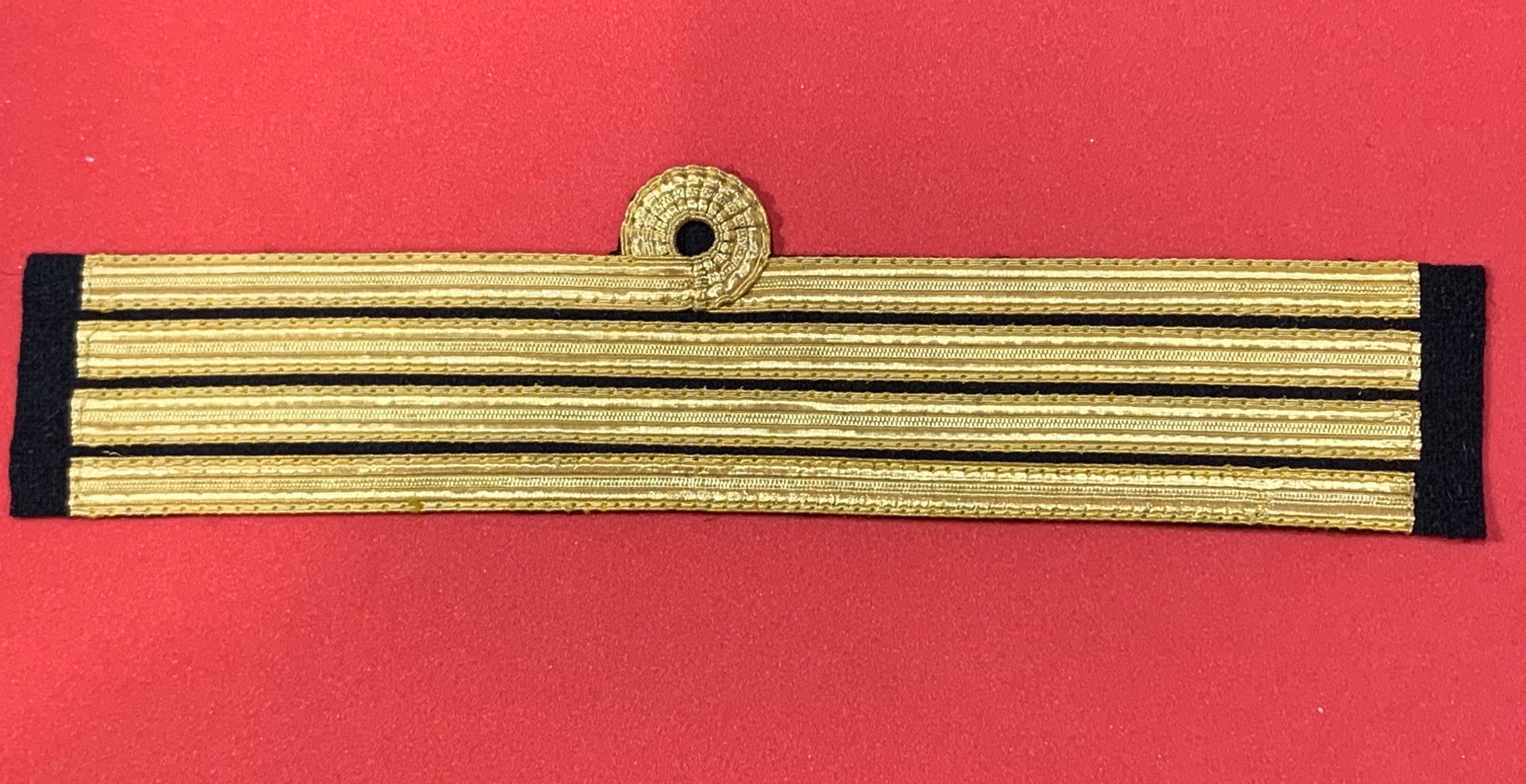 Cuff Rank Sleeve 1 Curl 3 Bars Gold Wire Braid for Captain Sold as Pair ...