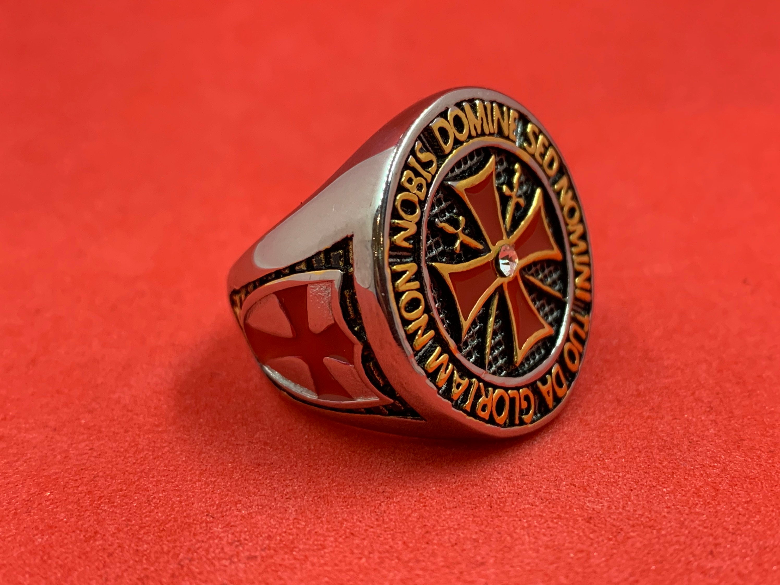 Knight Templar Cross Seal Silver Ring Masonic Mens Stainless - Etsy
