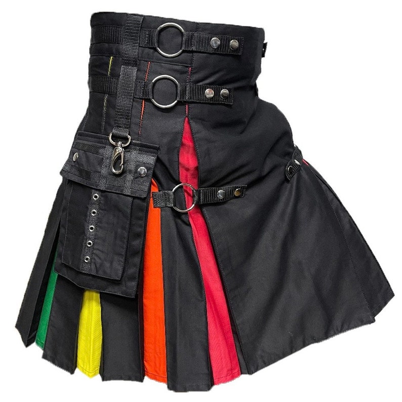 Rainbow Hybrid Pride Kilt LGBT Gay Kilt Modern Utility Kilts for Men ...