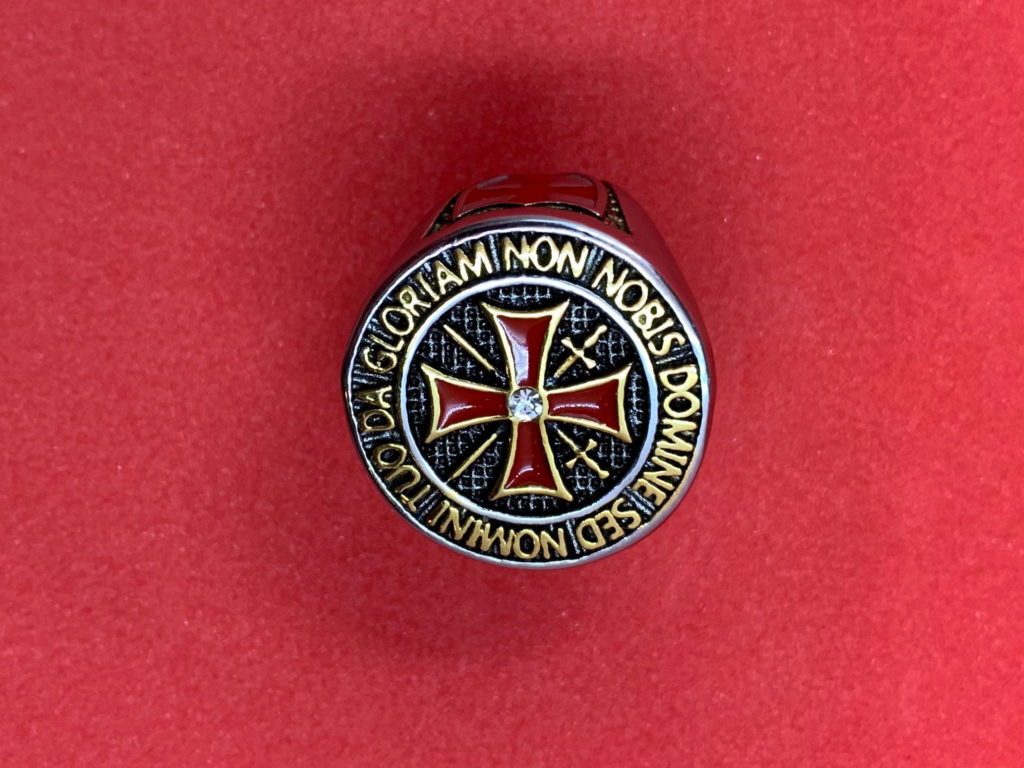 Knight Templar Cross Seal Silver Ring Masonic Men’s Stainless Steel ...
