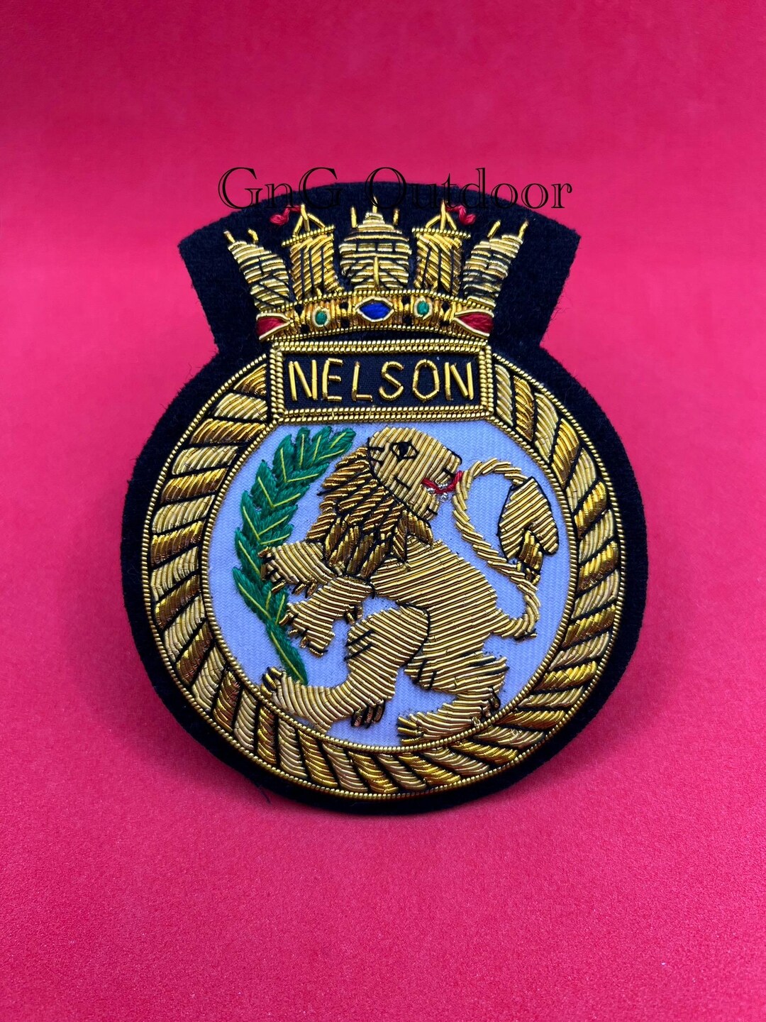 HMS Nelson Blazer Badge Royal Navy Nelson Bullion and Wire Blazer Badge ...