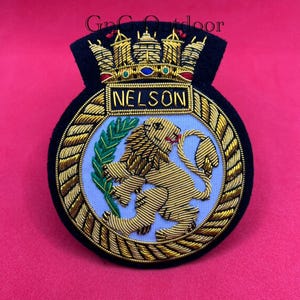 HMS Nelson Blazer Badge Royal Navy Nelson Bullion and Wire Blazer Badge ...