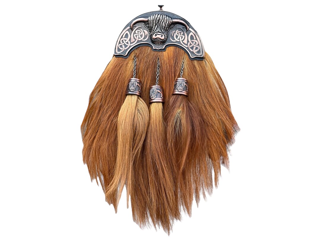 Scottish Men's Mountain Goat Hair Sporran 3 Long Hair Tassel With Chain ...