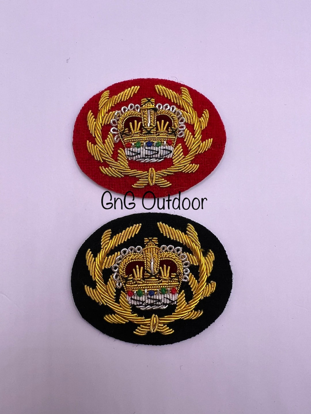 WO2 Crown and Wreath Mess Dress Badge WO2 Hand Embroidered Bullion and ...