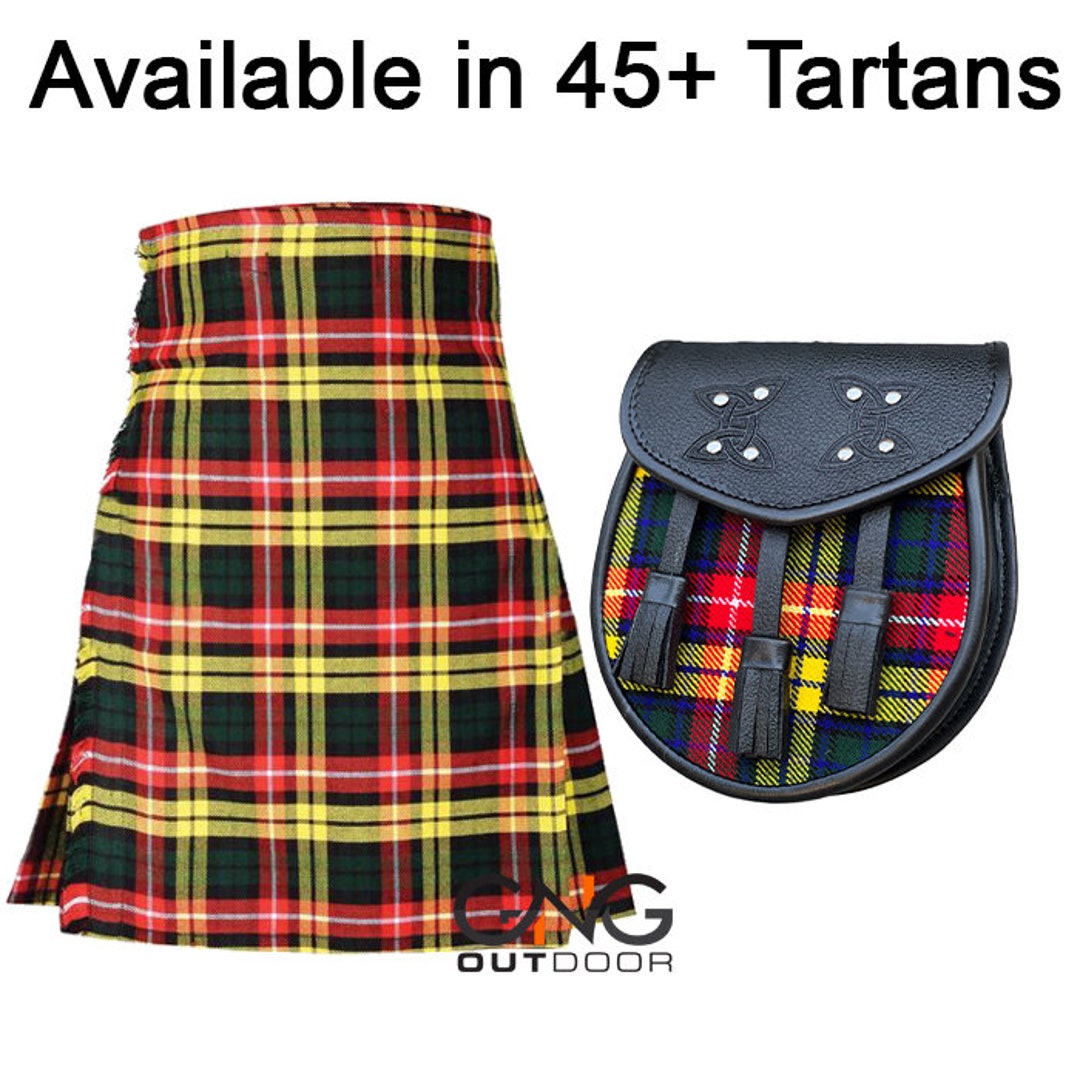 Men's Scottish Kilt Outfit Traditional Kilts Set Wedding Kilt Available in Different 45 Tartans ...