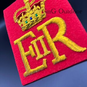 Her Majesty Queen Elizabeth II Cypher Crest EIIR Gold Hand Embroidered ...