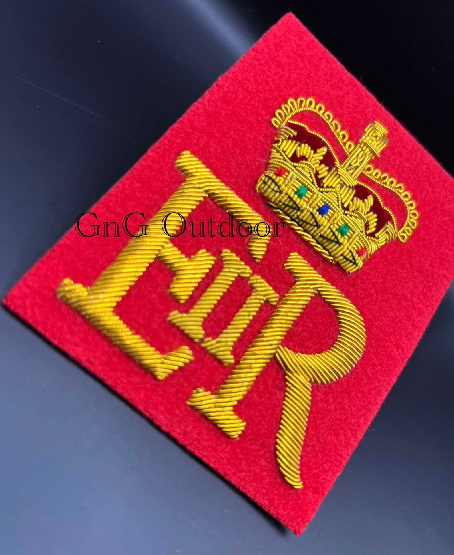 Her Majesty Queen Elizabeth II Cypher Crest EIIR Gold Hand Embroidered ...
