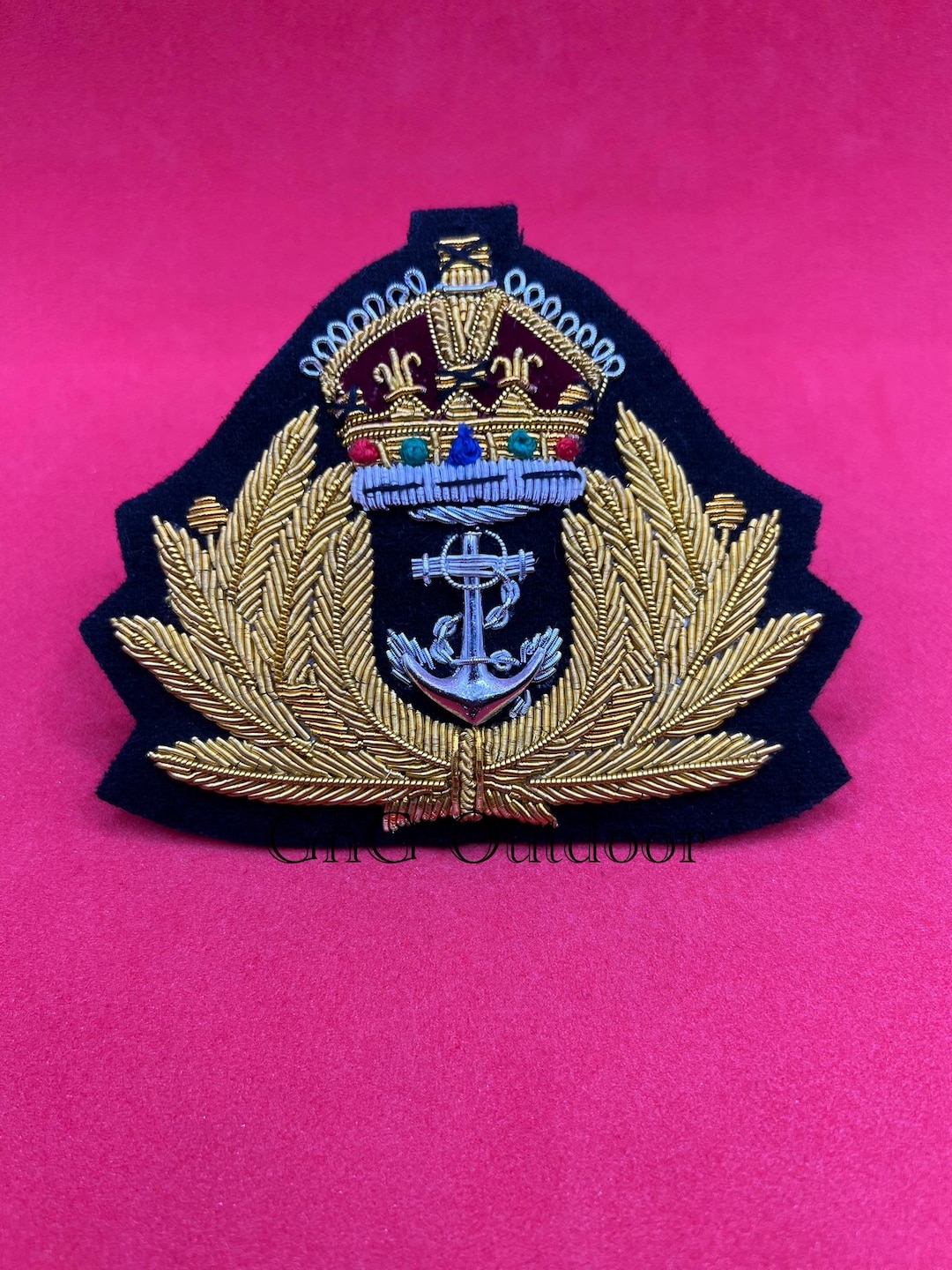 Royal Navy Cap Badge Bullion Wire Naval Cap Badge Royal Navy Hand ...