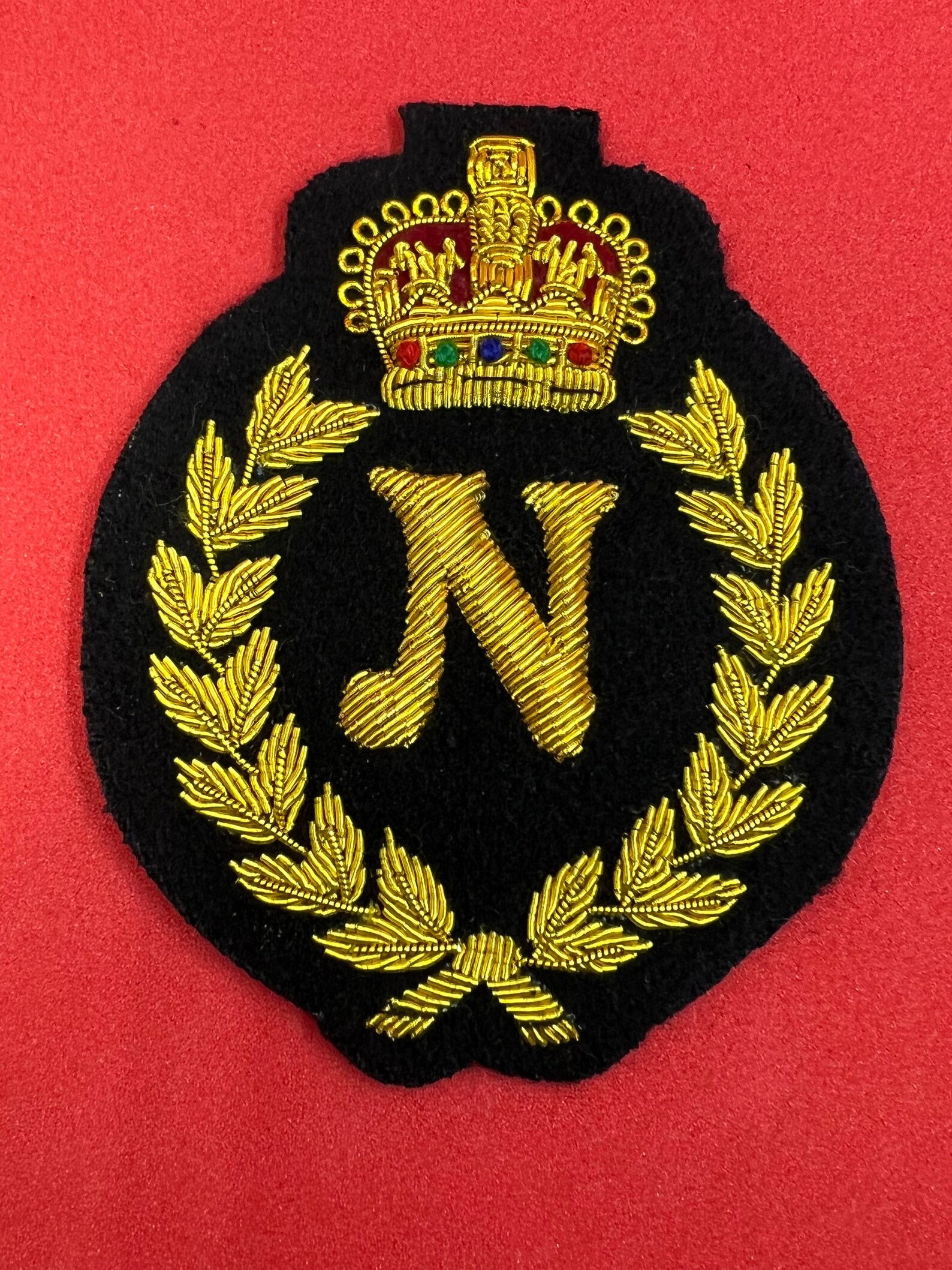 Hand Embroidered Gold Bullion Wire Alphabet Crest Blazer Badge Handmade ...