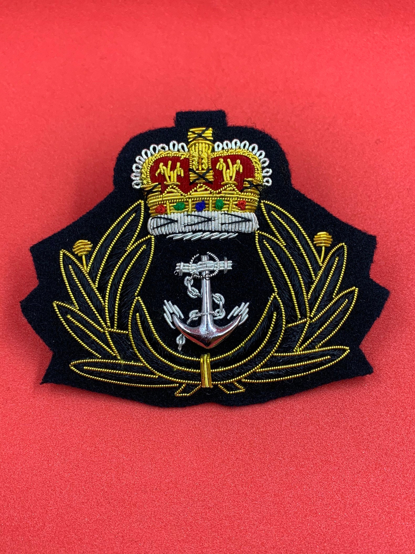 Royal Navy Chaplain Cap Badge Royal Navy Hand Embroidered | Etsy