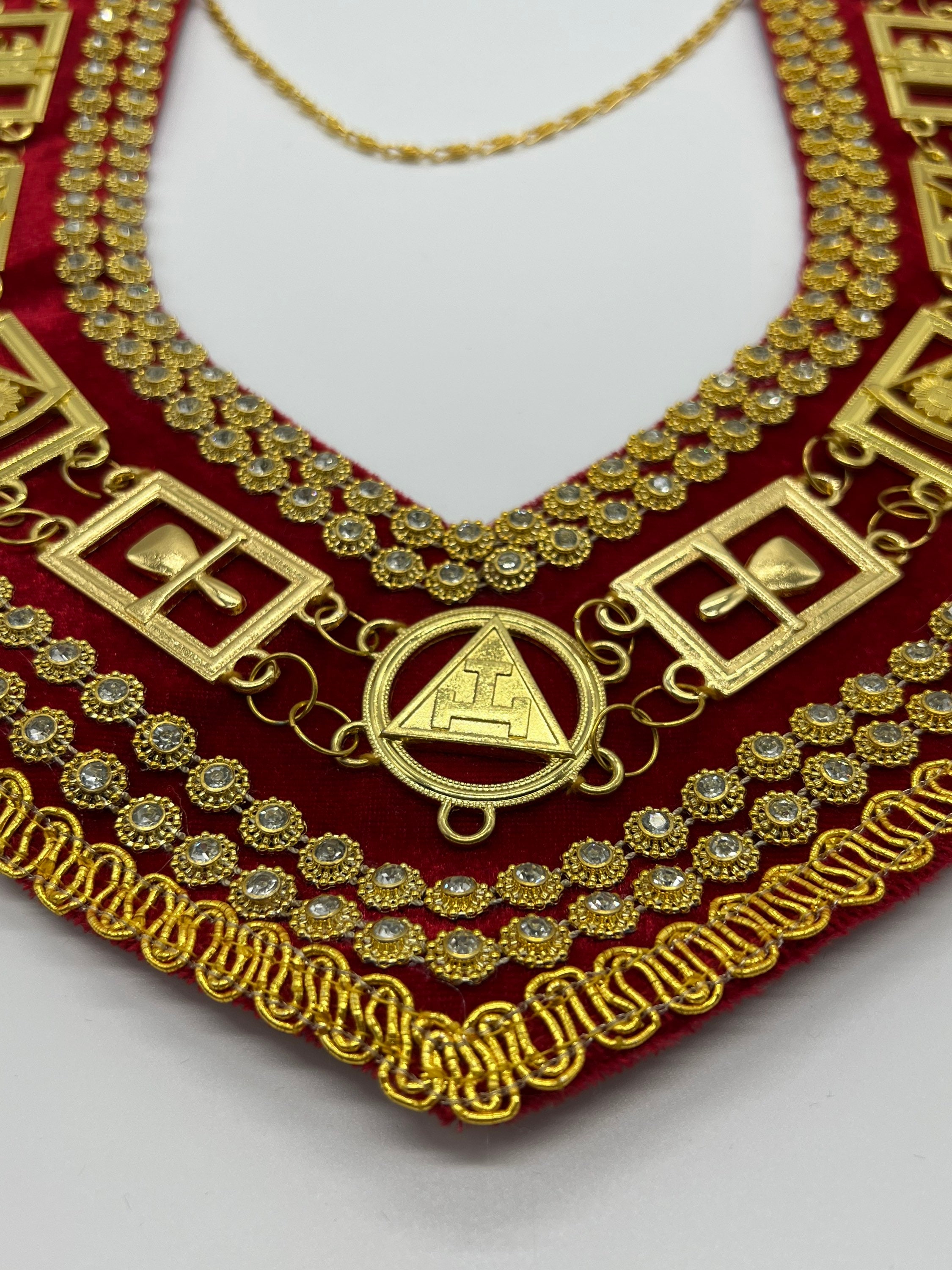 Masonic Regalia Order of Eastern Star Patron Gold Metal Chain Collar on ...