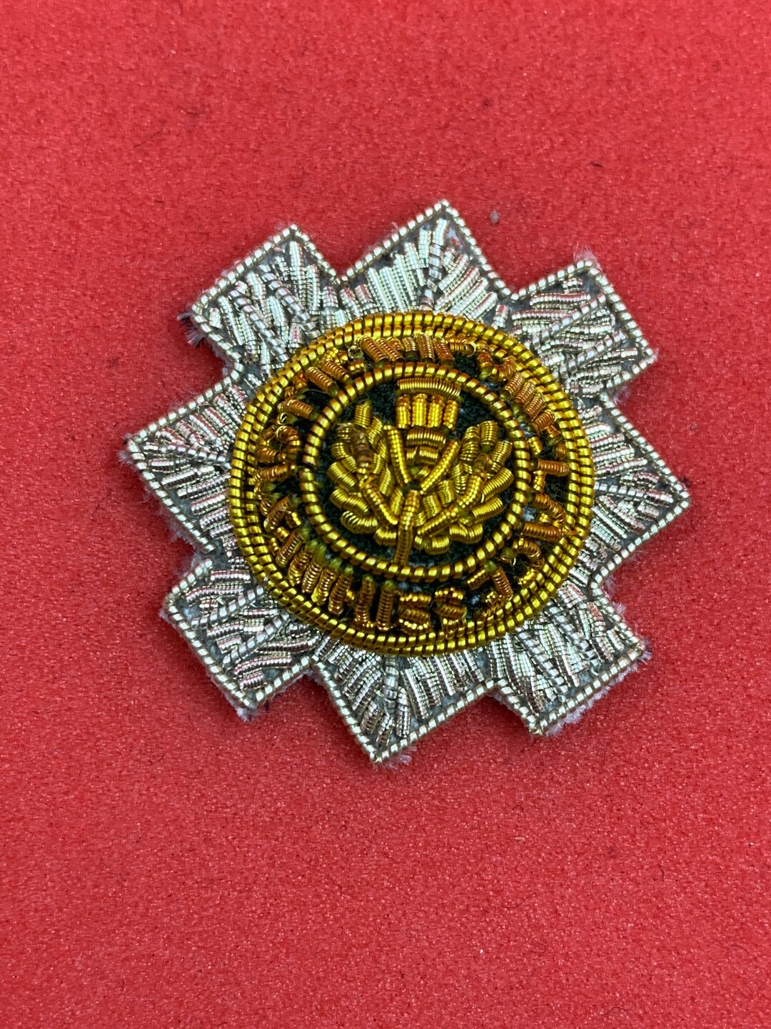 Scots Guards Officers Beret Badge Hand Embroidered Scots Guard Rank ...