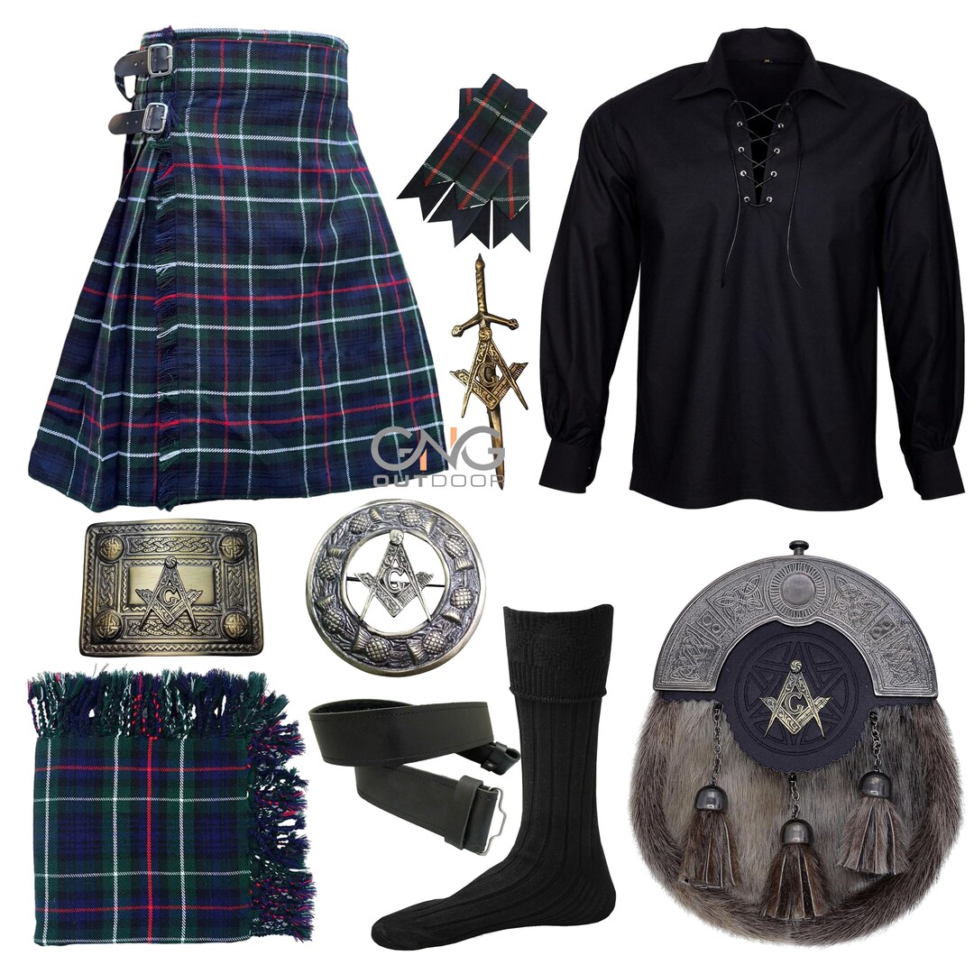 Men's Scottish Masonic Sporran Wedding Outfit Kilt Dress Traditional ...