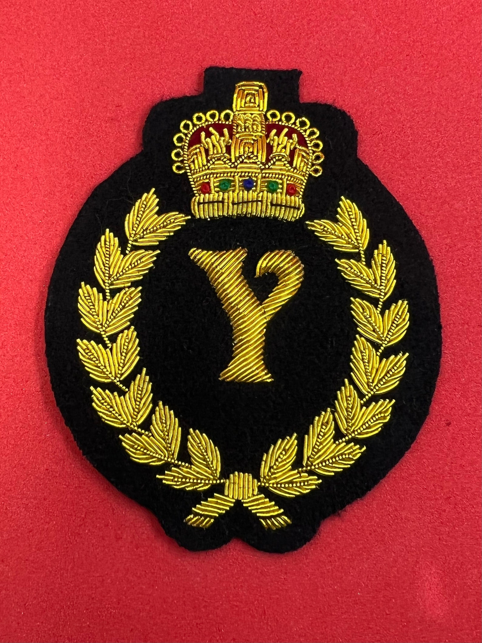 Hand Embroidered Gold Bullion Wire Alphabet Crest Blazer Badge Handmade ...