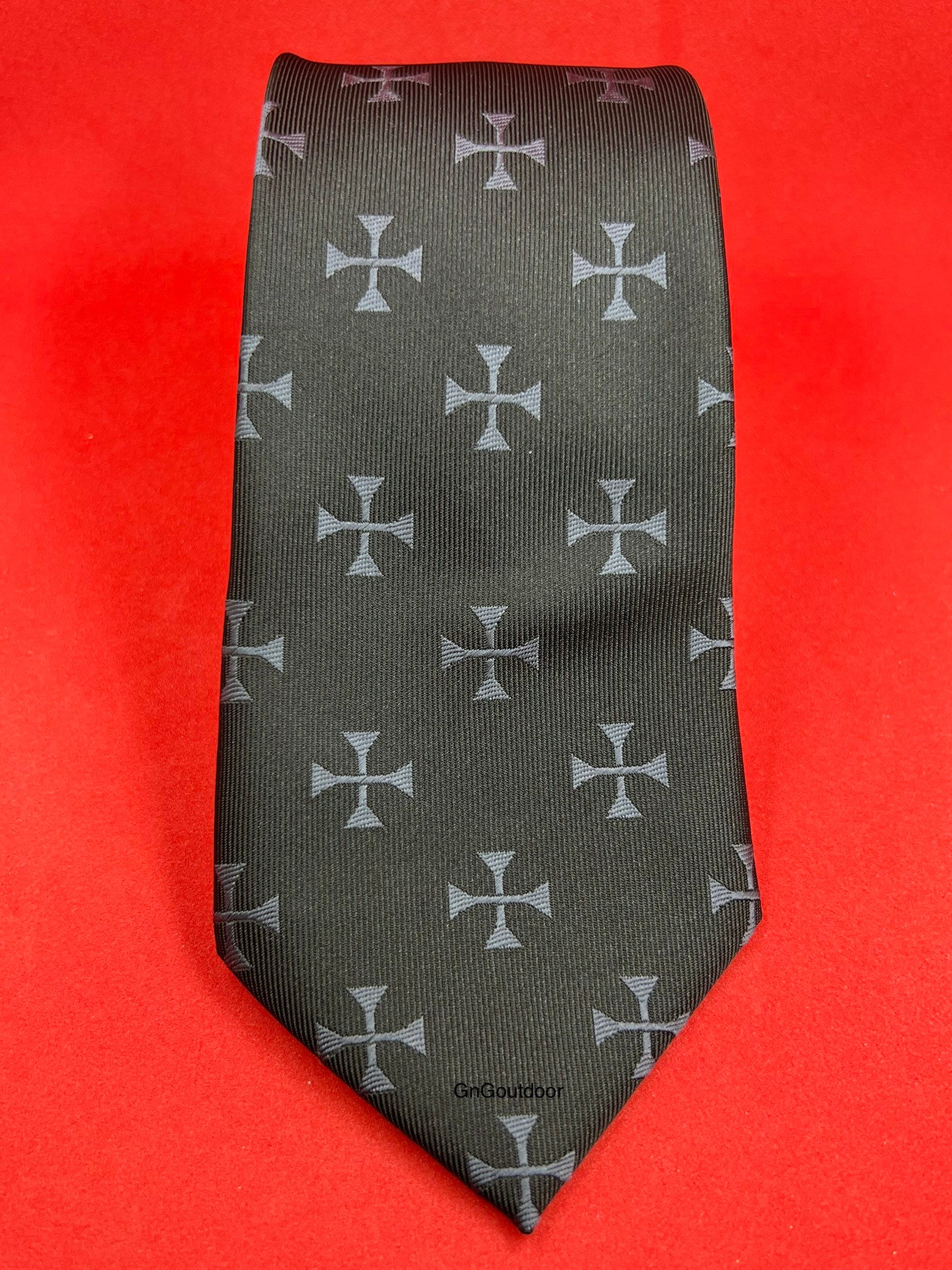 Masonic Knights Templar Cross Black Tie and Bow Set Handmade Knights ...