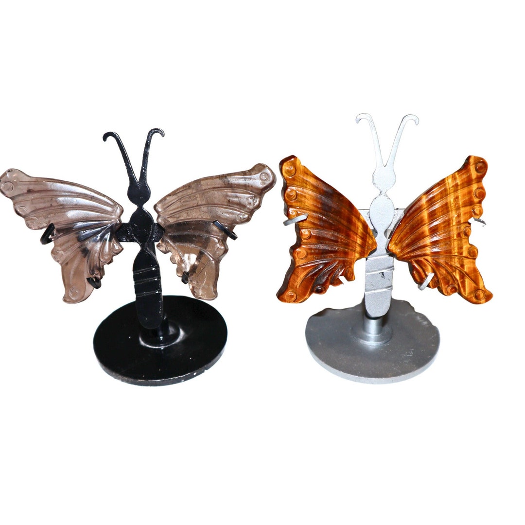 Crystal Butterfly Wings With Stand - Handcrafted Gemstone Art - Symbol ...