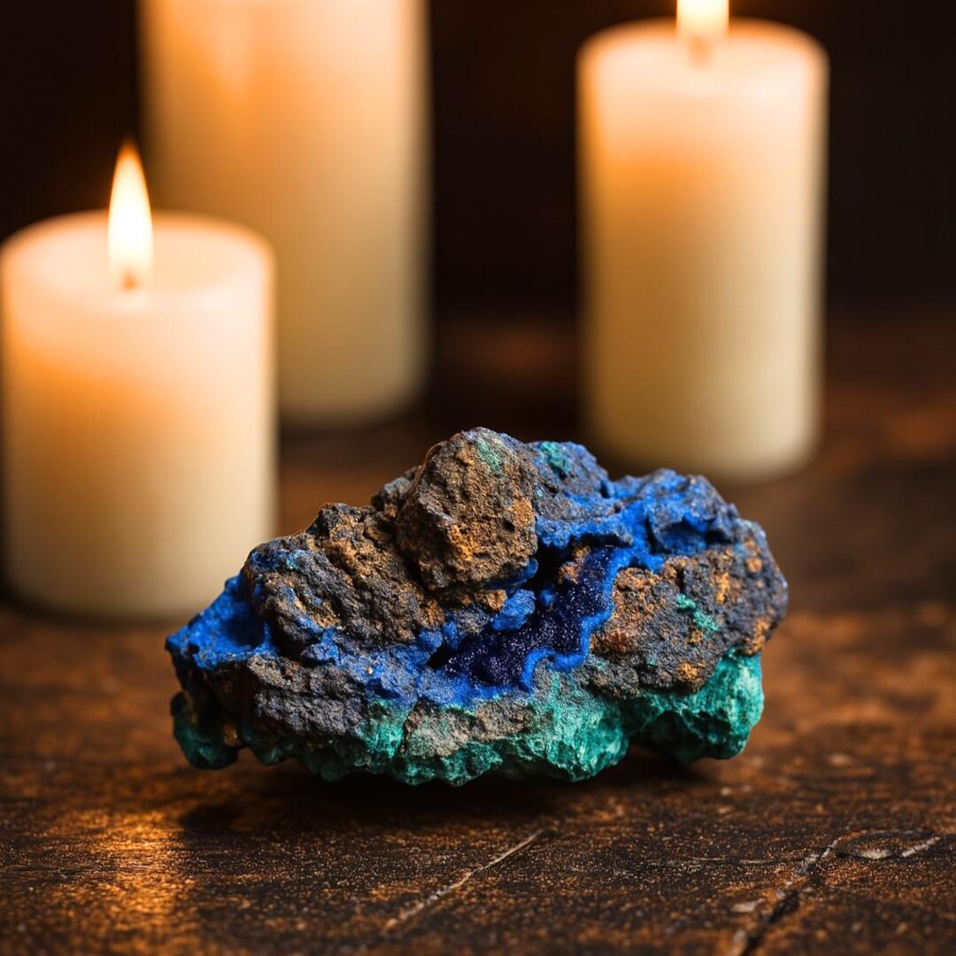 Azurite Malachite Specimen – Raw Blue‑green Mineral Formation ...