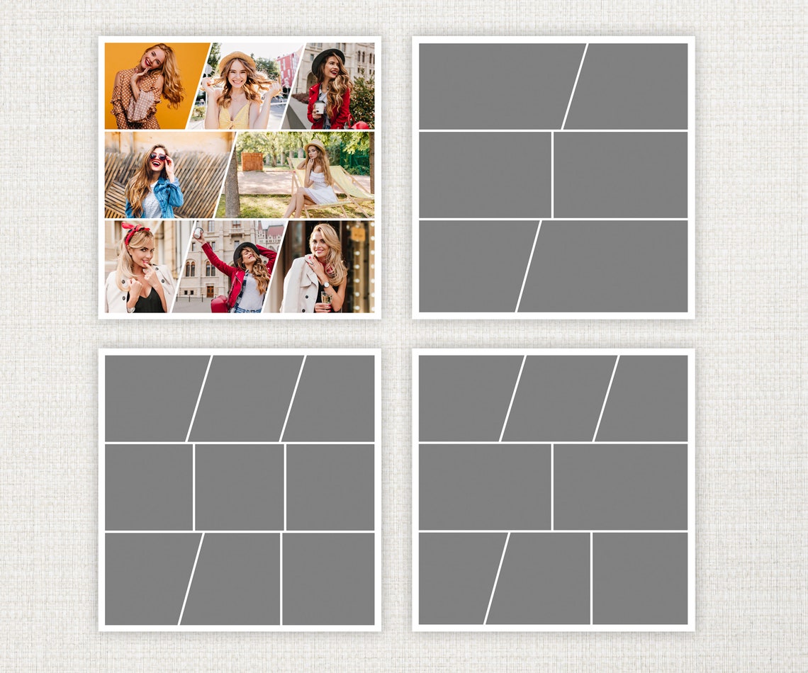 Photo Collage Storyboard Templates Photo Collage Template | Etsy
