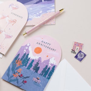 Sunset Anniversary Card | Anniversary Card | Happy Anniversary Card ...
