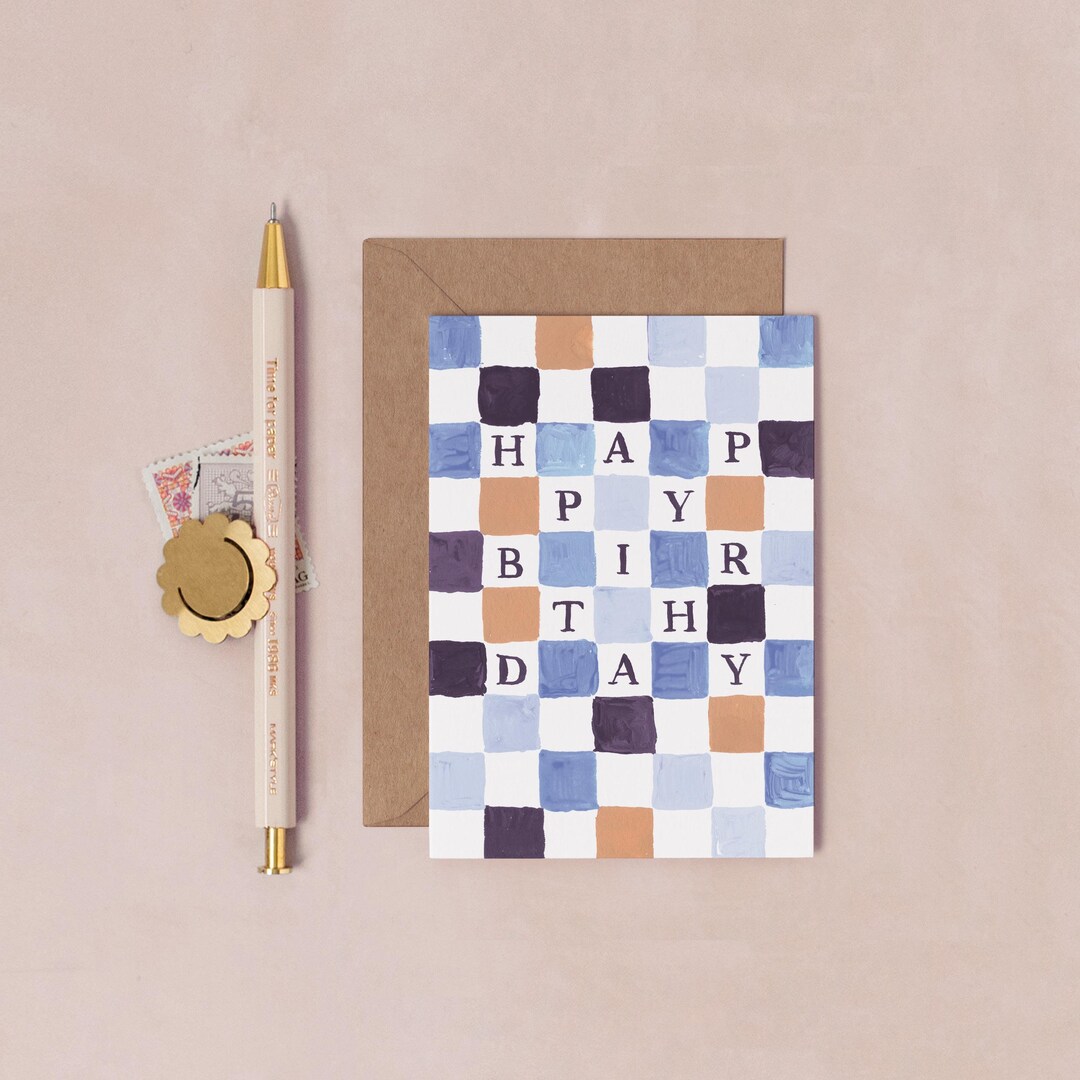 Checkerboard Mini Birthday Cards | Mini Greeting Cards | Mini Birthday ...