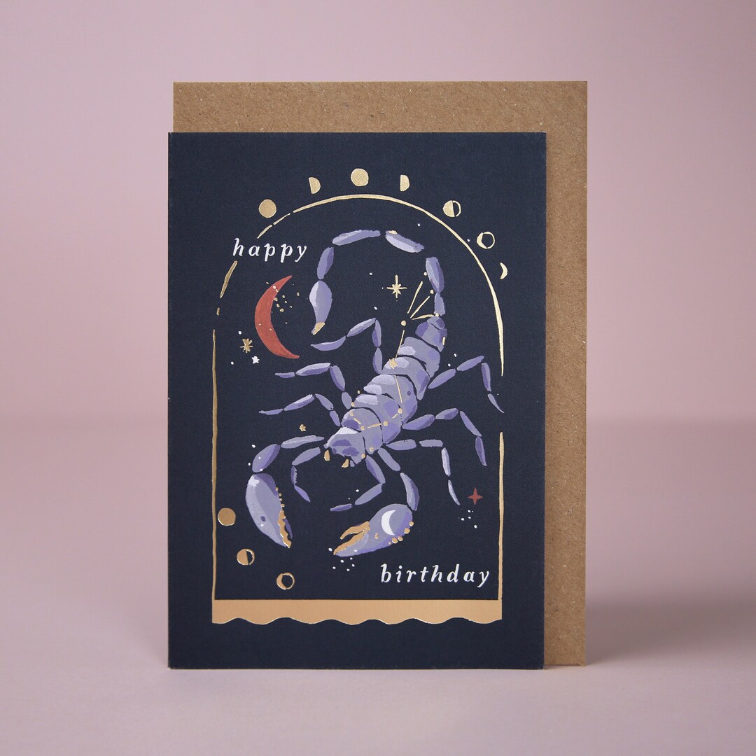 Scorpio Birthday Card | Zodiac Birthday Card | Astrology Birthday Card ...