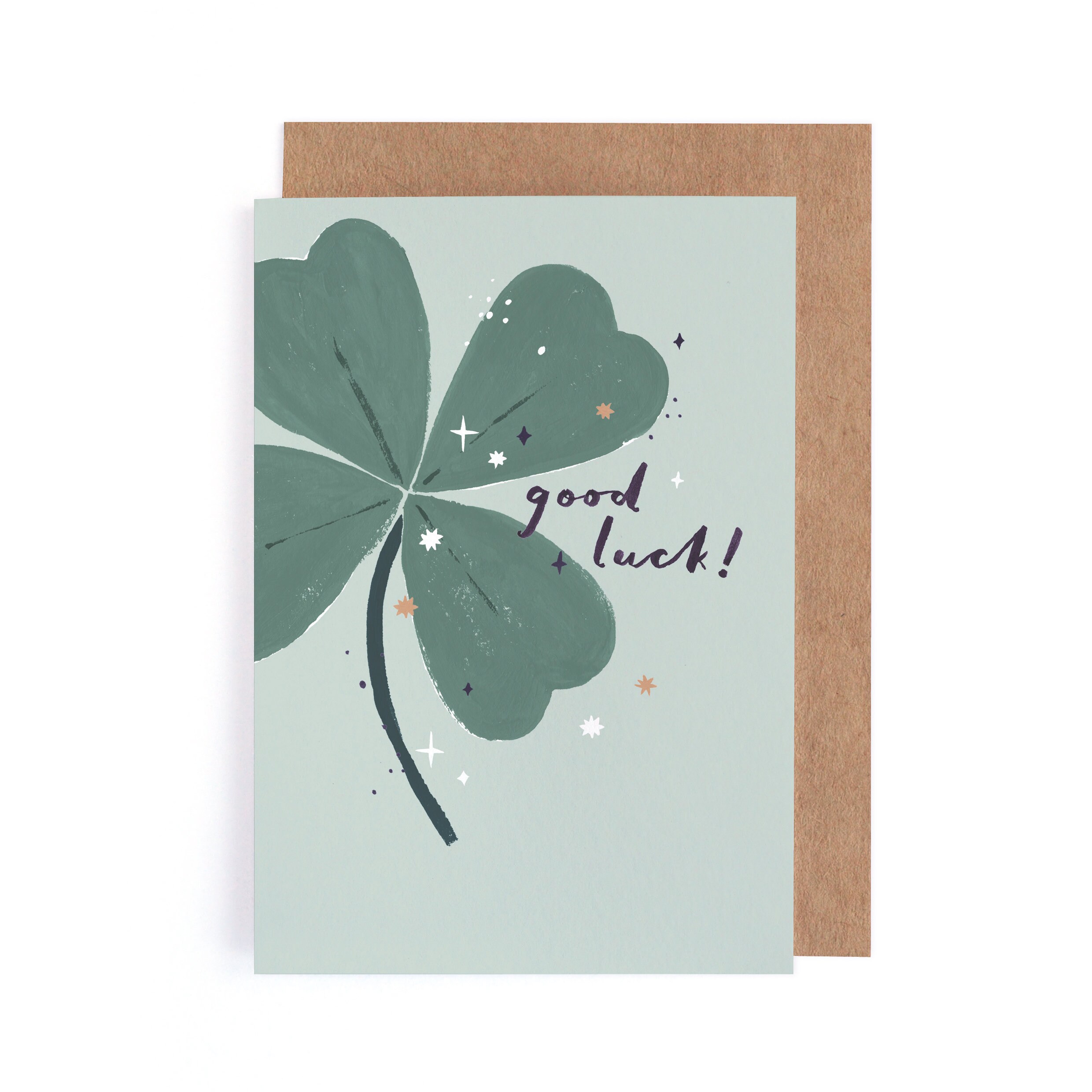 Good Luck Card Four Leaf Clover Card Good Luck New Job - Etsy