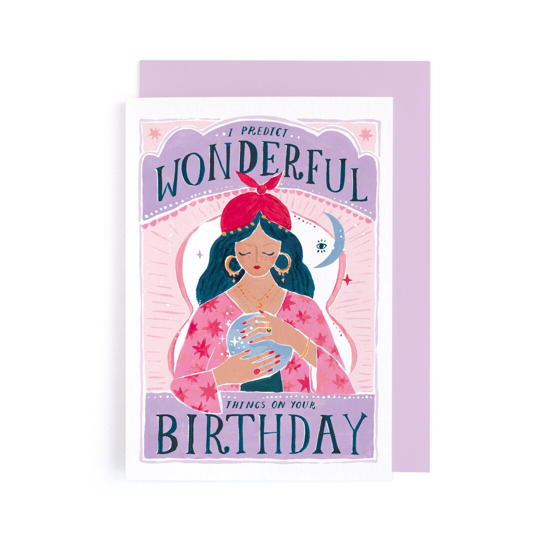 Fortune Teller Birthday Card Crystal Ball Birthday Card Birthday Card ...