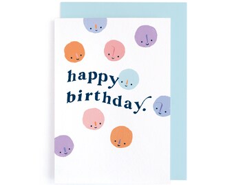 Smiley Face Birthday Card - Etsy UK