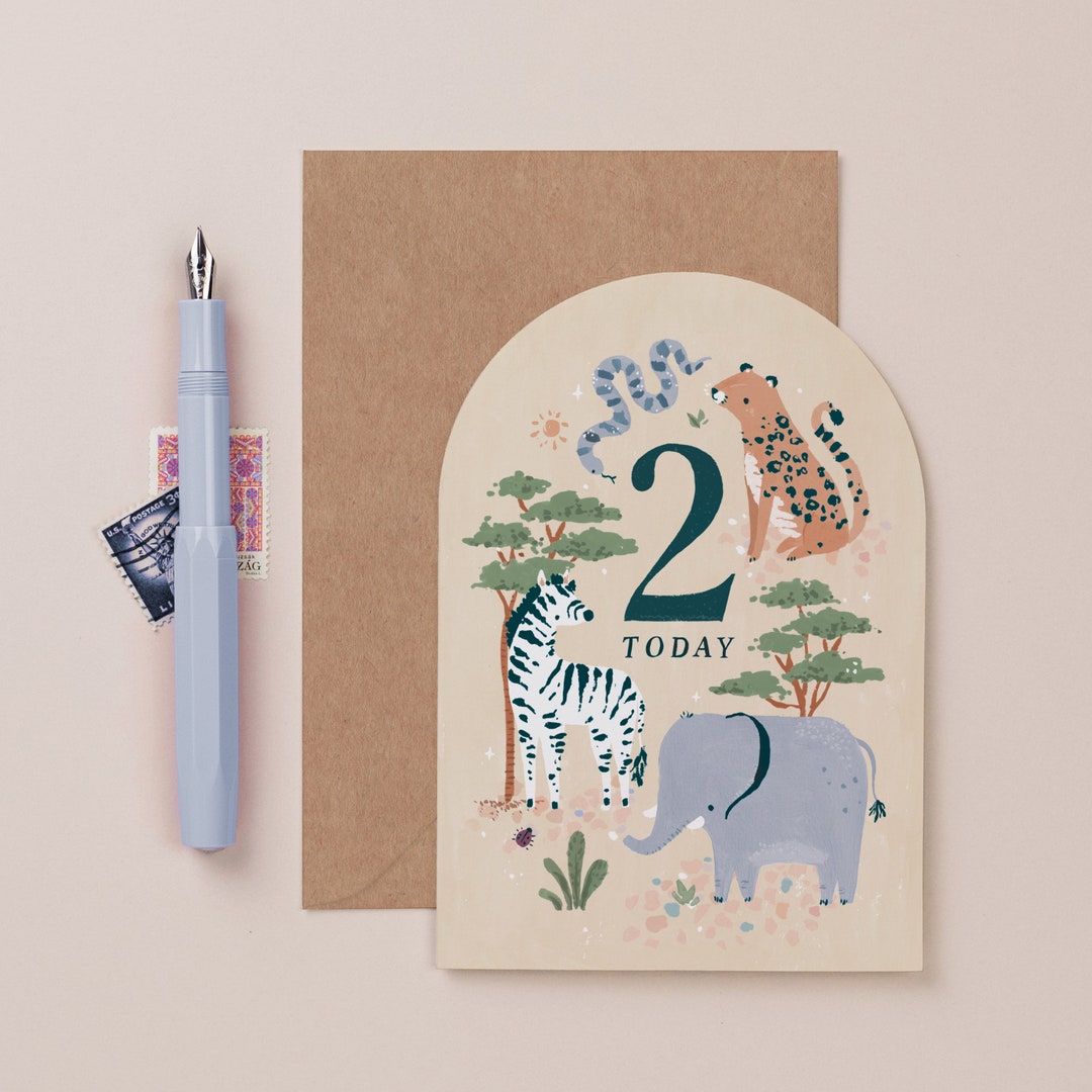 Age 2 Birthday Card | Second Birthday Card | Milestone Age Card | Baby ...