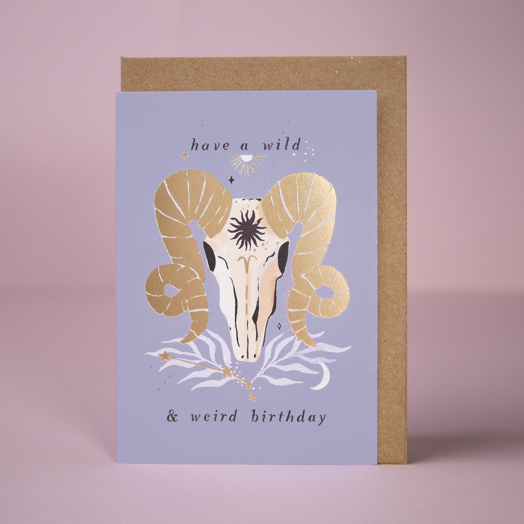 Aries Birthday Card Zodiac Birthday Card Astrology Birthday Card ...