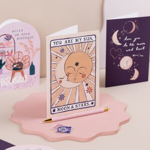 Sun, Moon and Stars Valentine's Day Card or Anniversary Card for Tarot ...