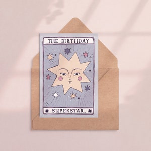 Star Birthday Card | Superstar Birthday Card | Tarot Card | Celestial ...