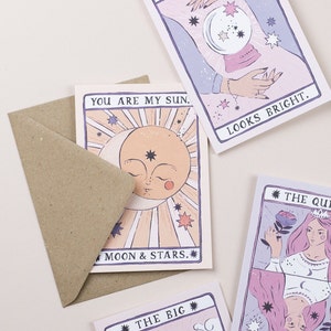 Sun, Moon and Stars Valentine's Day Card or Anniversary Card for Tarot ...