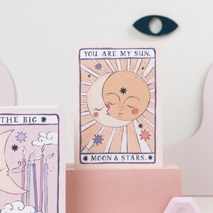 Sun, Moon and Stars Valentine's Day Card or Anniversary Card for Tarot ...