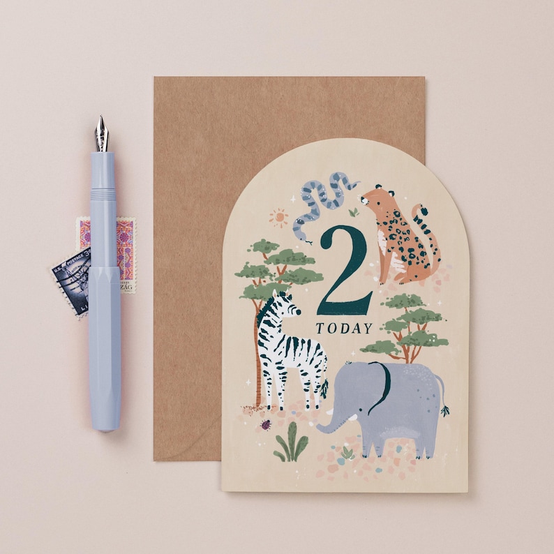 Age 2 Birthday Card | Second Birthday Card | Milestone Age Card | Baby ...