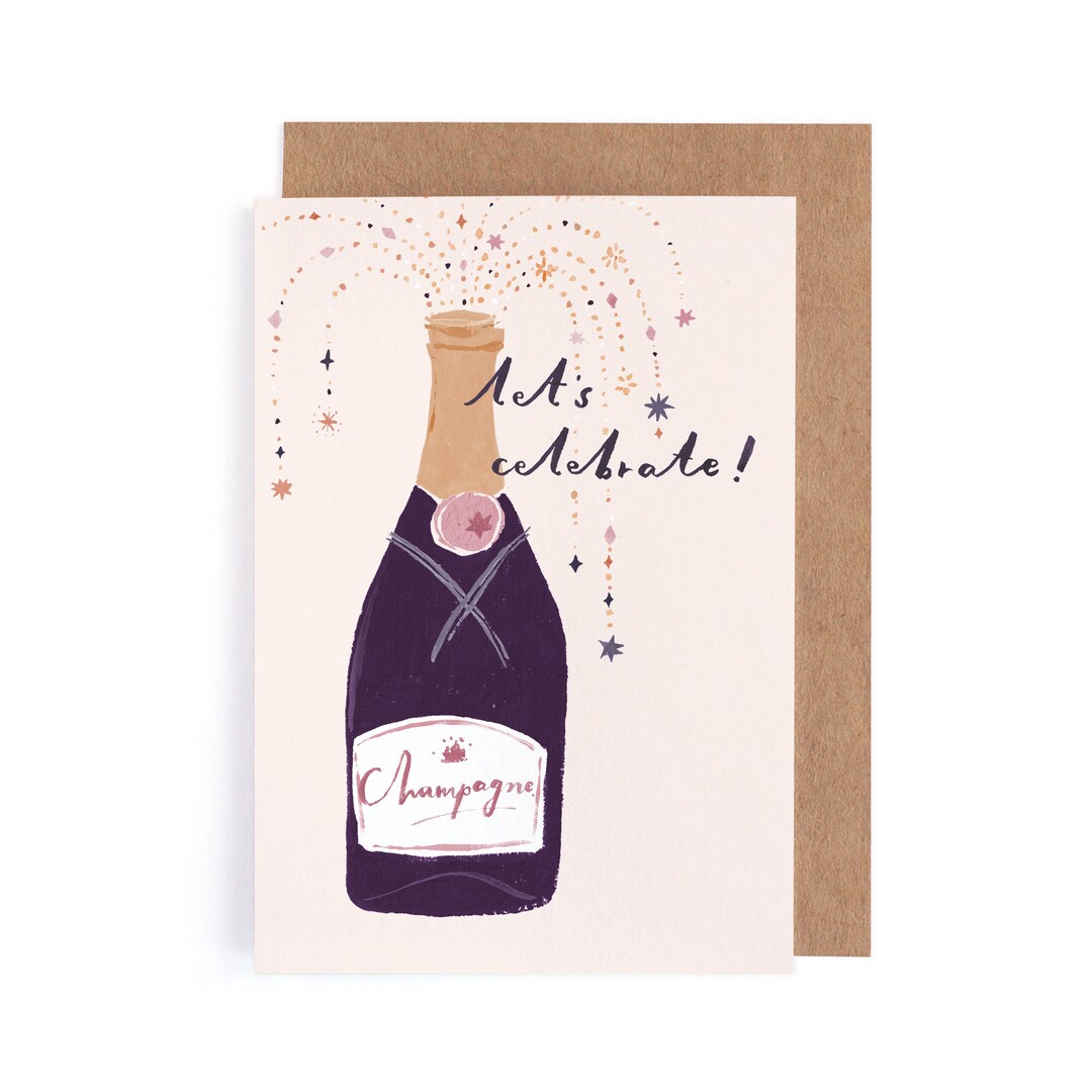 Champagne Birthday Card Champagne Card Wine Birthday Card Birthday Card ...