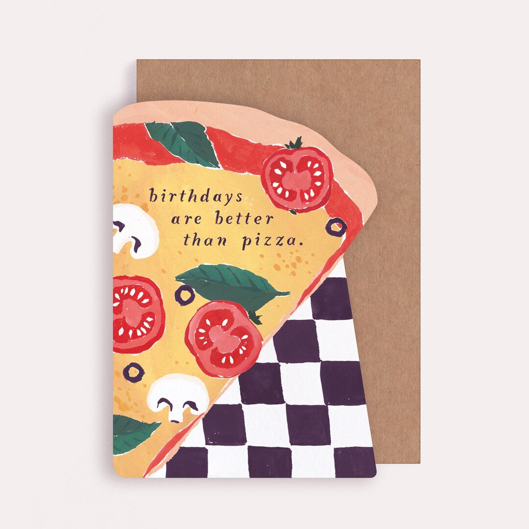 Pizza Slice Birthday Card Pizza Birthday Card for Pizza Lover Birthday ...