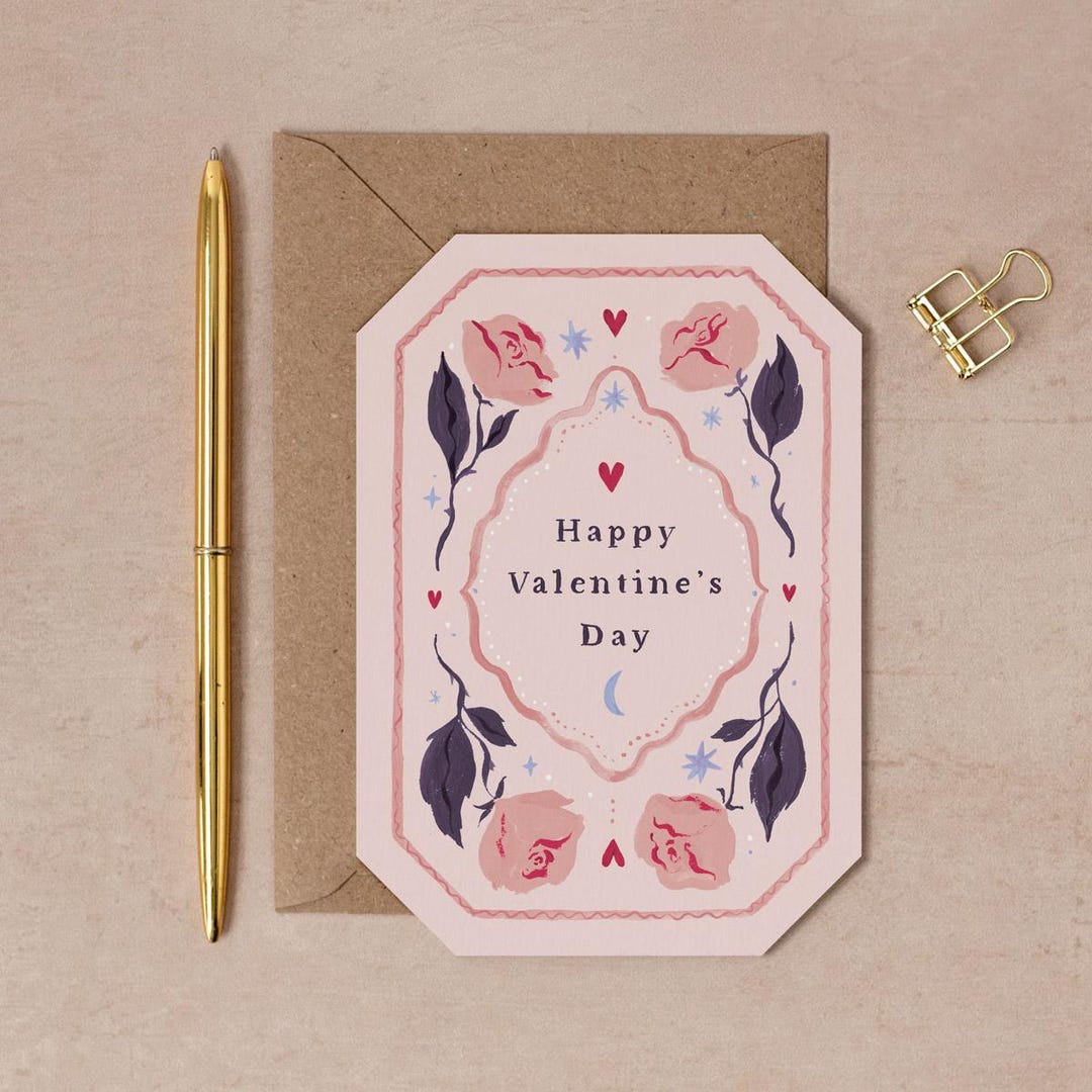 Roses Valentine's Card | Valentine’s Day Cards | Shaped Card ...