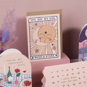 Sun, Moon and Stars Valentine's Day Card or Anniversary Card for Tarot ...