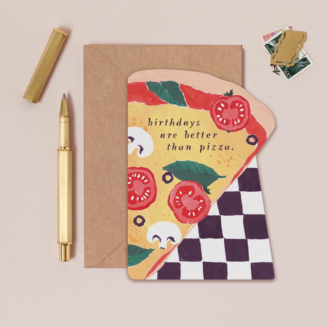 Pizza Slice Birthday Card | Pizza Birthday Card for Pizza Lover ...