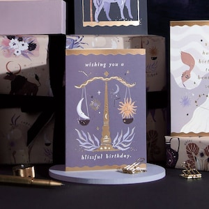 Libra Birthday Card | Zodiac Birthday Card | Libra Astrology Birthday ...