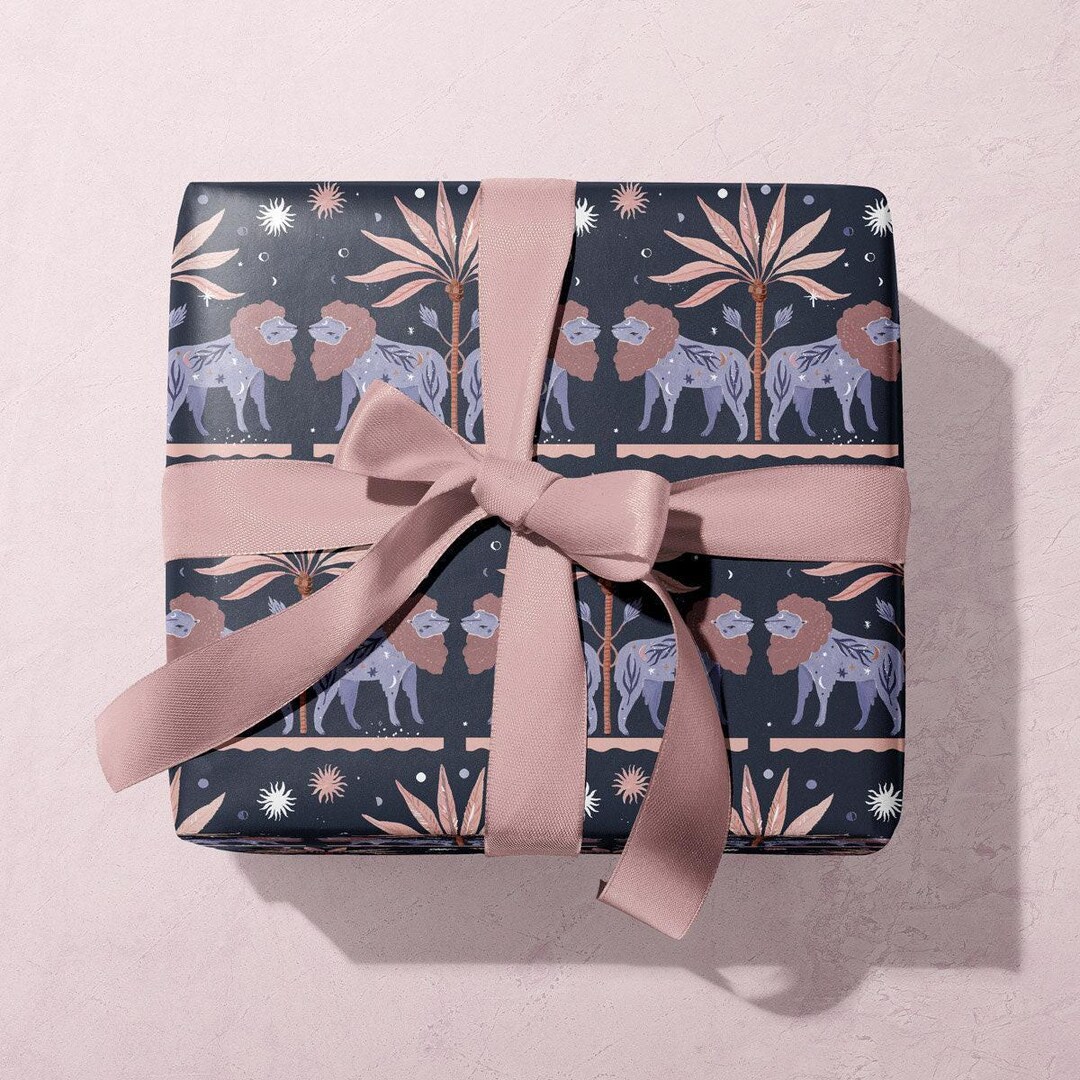 Lion Wrapping Paper for Leo Birthday Present or Animal Lover | Gift ...