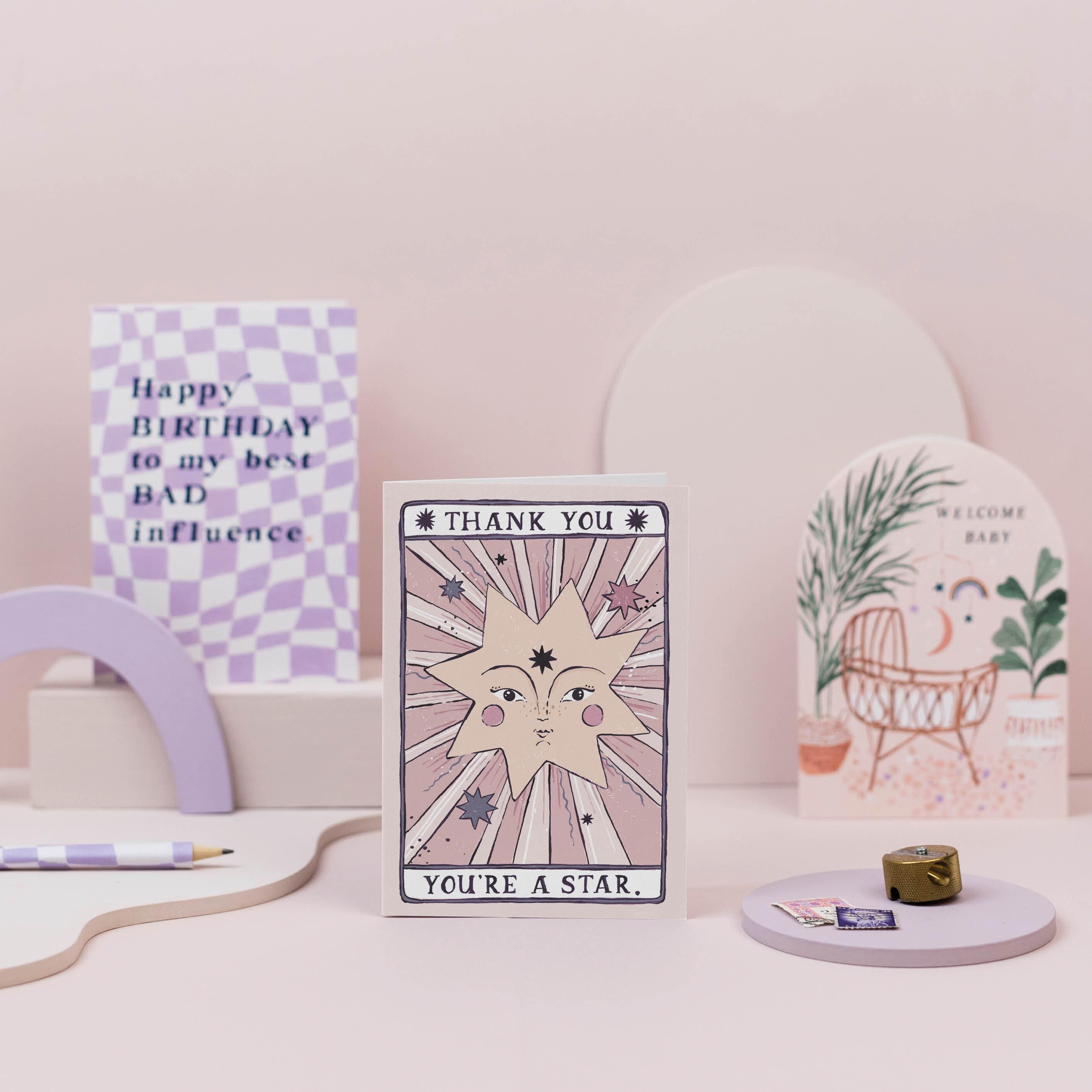 You're a Star Thank You Card | Tarot Card | Tarot Thank You Card ...