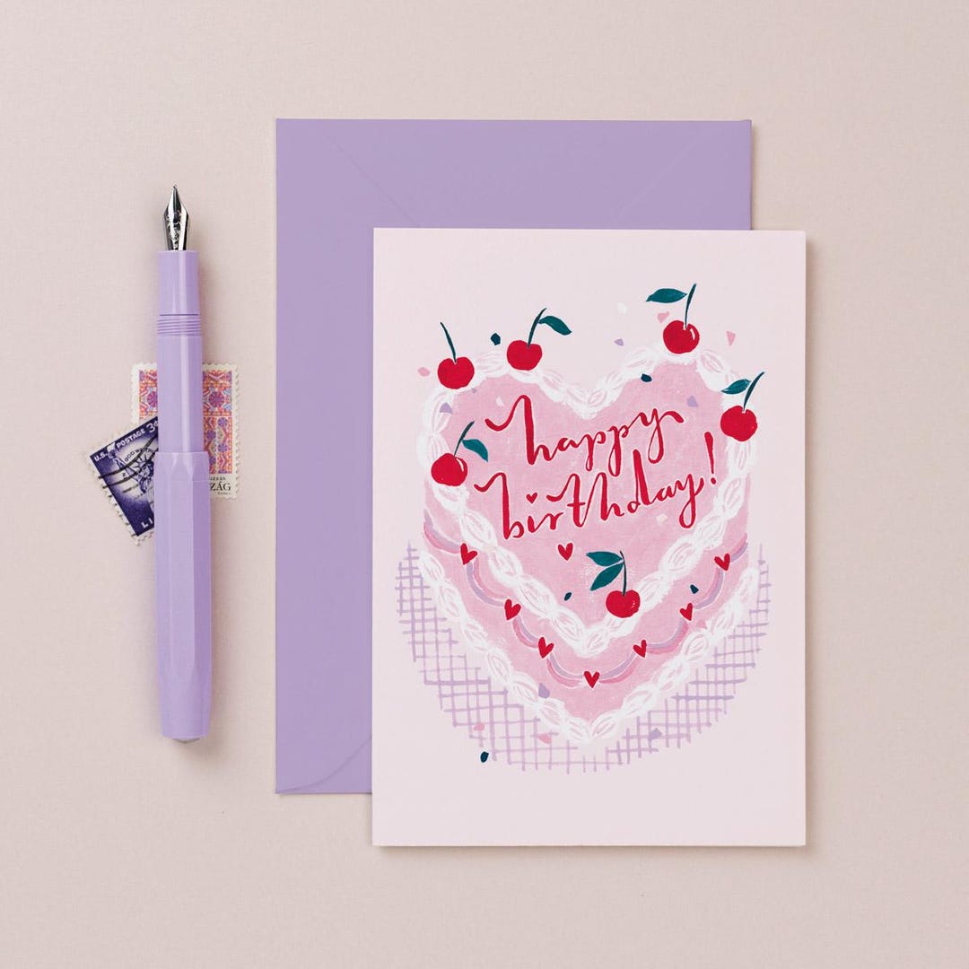 Birthday Cake Card | Kitsch Birthday Card | Iced Birthday Cake Card ...