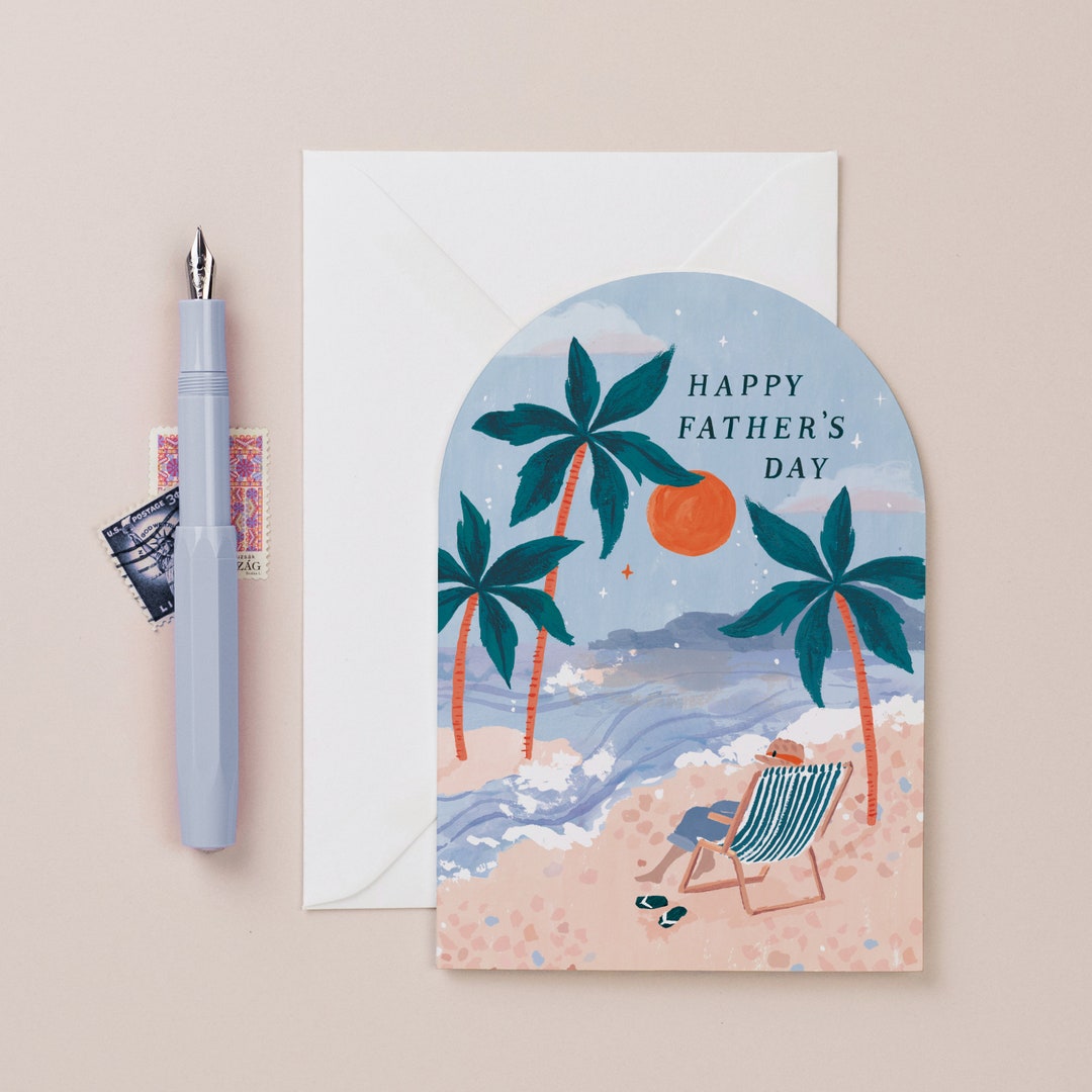 Beach Father's Day Card | Dad Card | Beach Card | Male Greeting Card ...